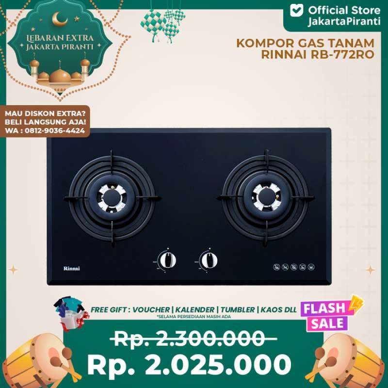 Promo Built-in Gas Hob Kompor Gas Rinnai Tanam 2 Tungku Rb-772 Ro (g) Baru Diskon 4% Di Seller ...