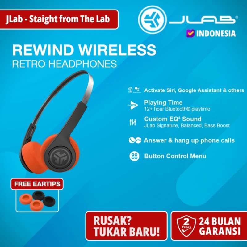 Promo Jlab Rewind Wireless Retro Headphones - Black, Rewind Diskon 23% ... Promo Jlab Rewind Wireless Retro Headphones - Black, Rewind Diskon 23% ...