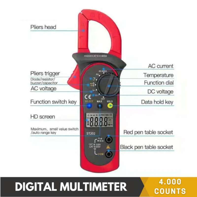 Promo Tang Ampere Digital Clamp Multimeter Multi Meter Tang Amper Ac Dc ...