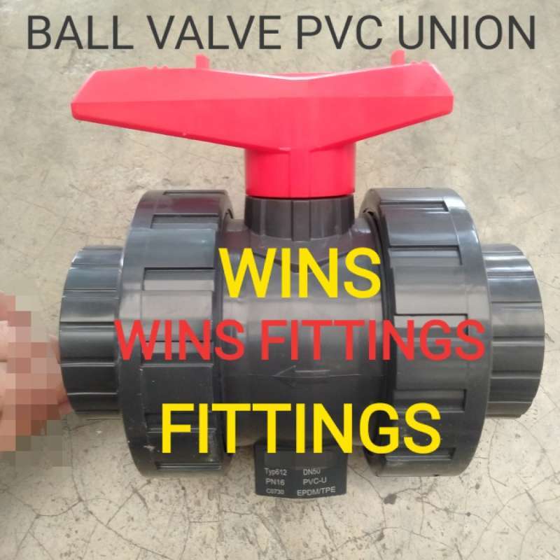 Jual Ball Valve Union Pvc Socket 1/2 Stop Keran Watermur Plastik Sock Pipa Sni Pn16 Kran Upvc ...