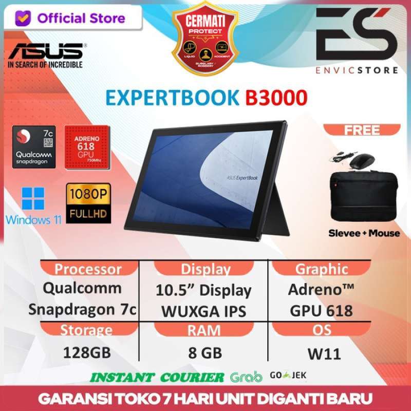 Jual Asus Expertbook B3000 Detachable Snapdragon 7c Gen 2 8gb 128gb W11 ...