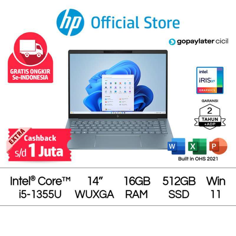 Promo Laptop Hp Pavilion Plus 14-ew0021tu Core I5 Irisx 16gb 512gb W11 ...