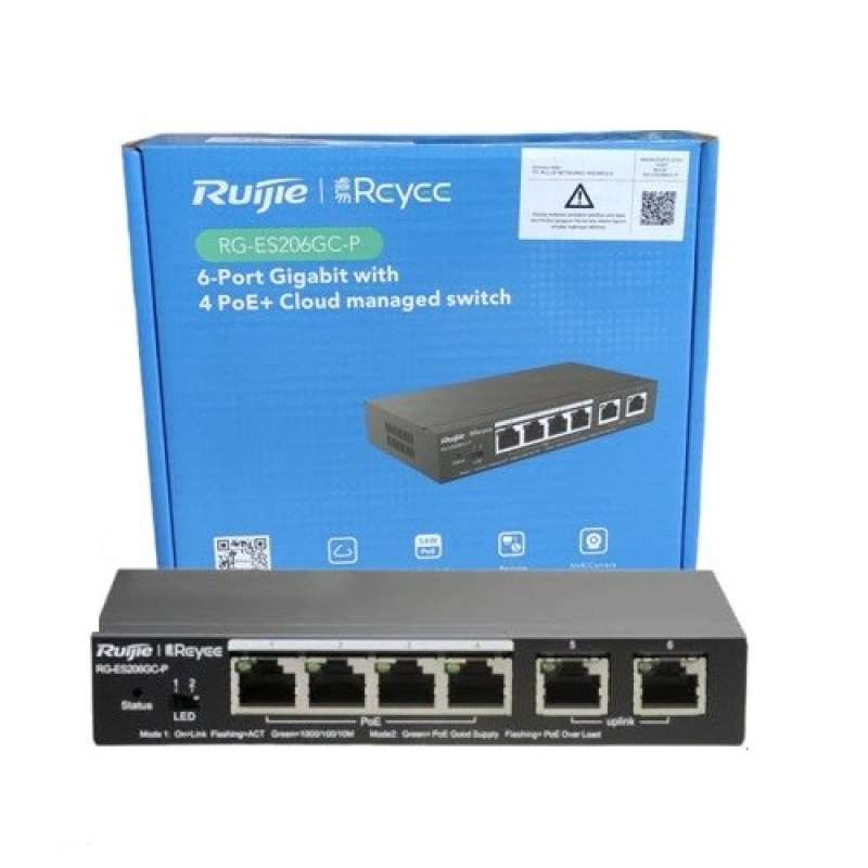 Jual Ruiji Rg-es206gc-p 6-port Gigabit Smart Cloud Mananged Poe Switch ...