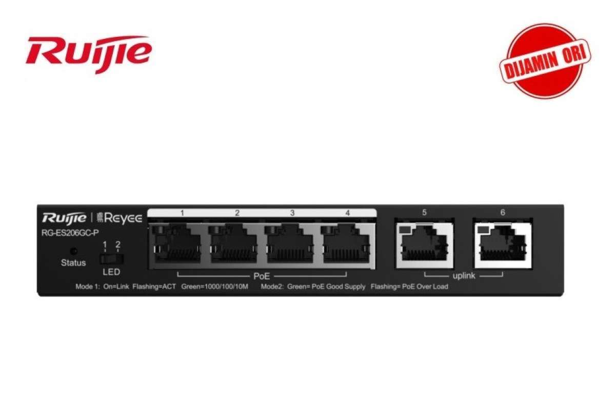 Jual Ruiji Rg-es206gc-p 6-port Gigabit Smart Cloud Mananged Poe Switch ...