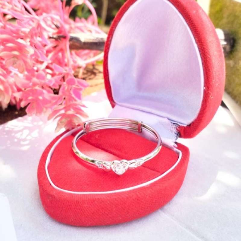 Jual Askraft Gelang Tangan Anak Bayi Emas Putih Asli Gelang Bangle Anak ...