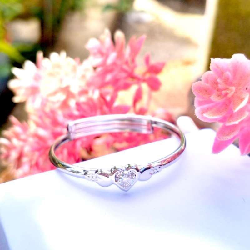 Jual Askraft Gelang Tangan Anak Bayi Emas Putih Asli Gelang Bangle Anak ...