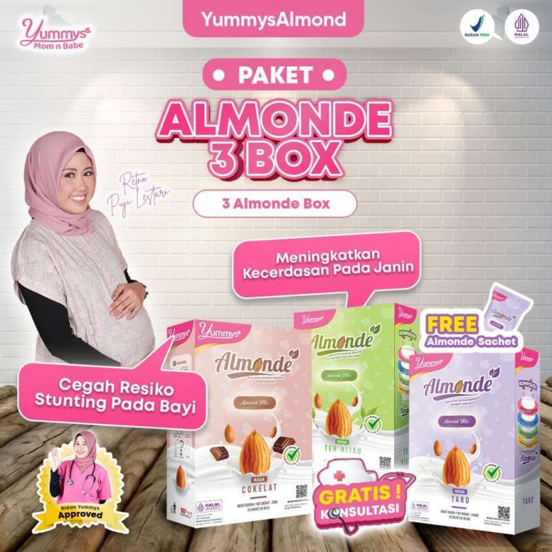 Jual Yummysalmond Almonde Susu Almond Program Hamil Hingga Trimester 2 ...