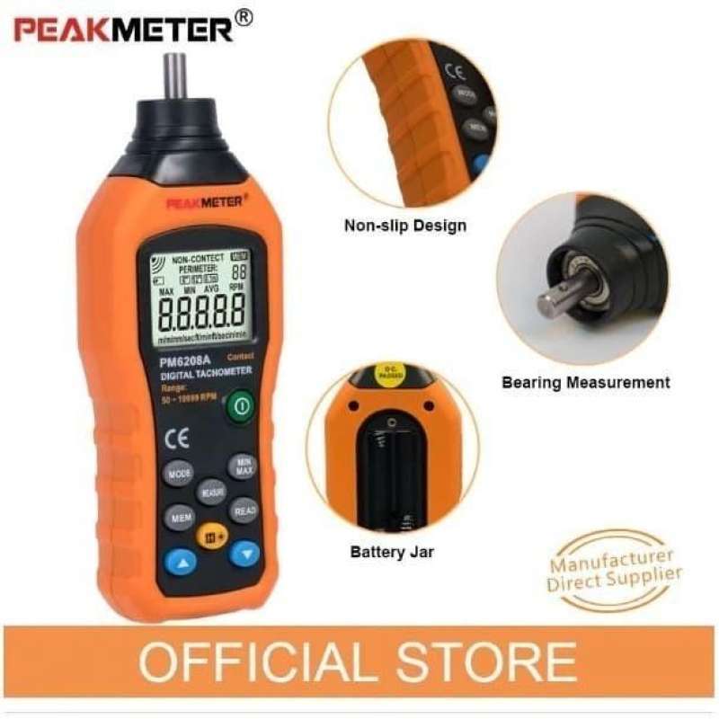 Jual Tachometer Pm6208a Data Logger Peakmeter Ms6208a Rpm Tacho Tester ...