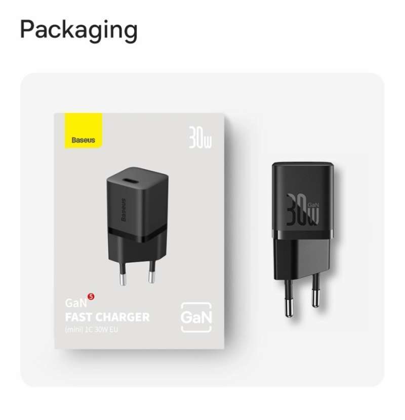 Jual Baseus Adaptor Charger Gan5 Fast Charging Mini 1c Type C 30w ...