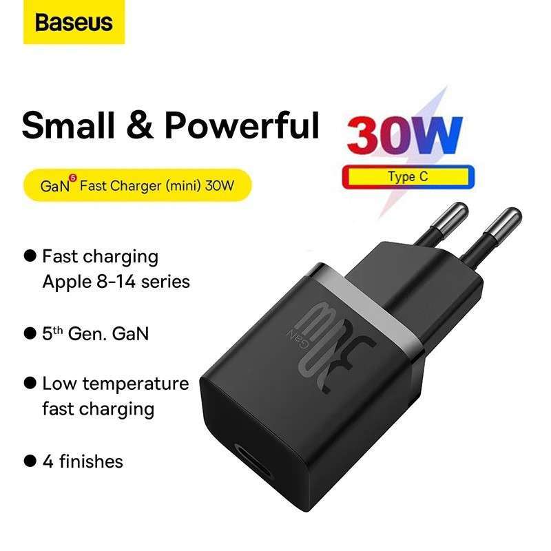Jual Baseus Adaptor Charger Gan5 Fast Charging Mini 1c Type C 30w ...