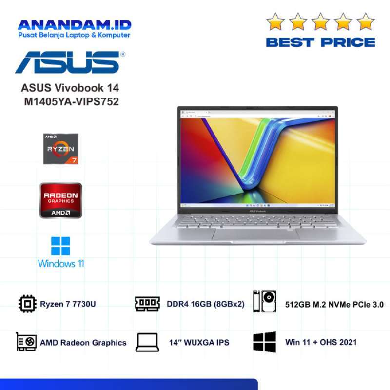 Jual Asus Vivobook 14 M1405ya-vips752 - Cool Silver Di Seller Anandam ...