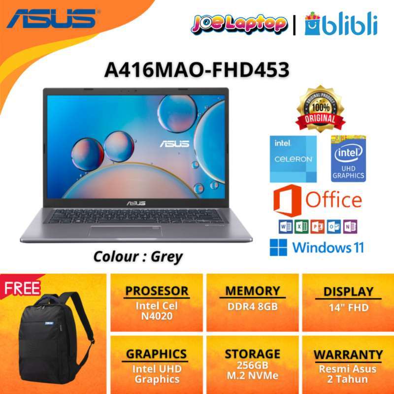 Jual Asus Vivobook 14 A416mao-fhd453 Grey Dc N4020 Win11 Ohs Di Seller ...