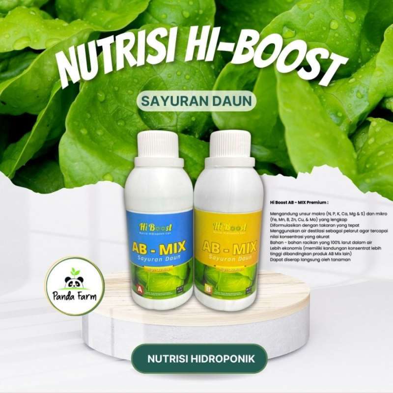 Promo Nutrisi Hidroponik Cair Ab Mix Daun Hi Boost - 250ml Diskon 28% ...