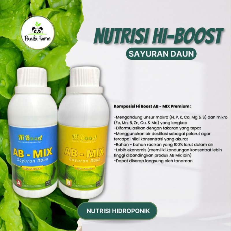 Promo Nutrisi Hidroponik Cair Ab Mix Daun Hi Boost - 250ml Diskon 28% ...