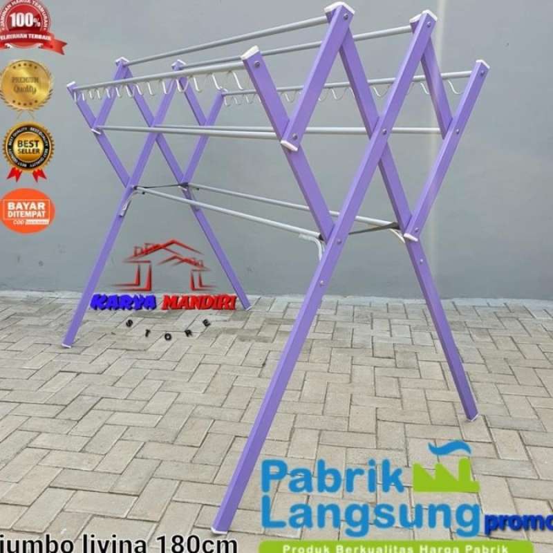 Promo Jumbo - Jemuran Baju / Pakaian / Lipat / Aluminium Warna /180 Cm ...