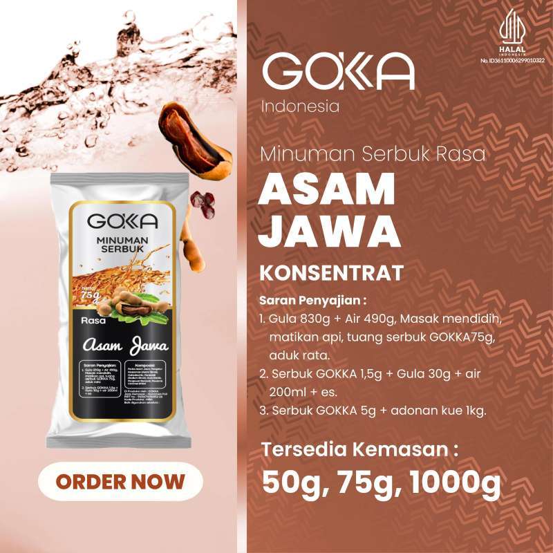 Jual Bubuk Minuman / Powder Gokka Rasa Asam Jawa Kemasan 50gr Di Seller ...