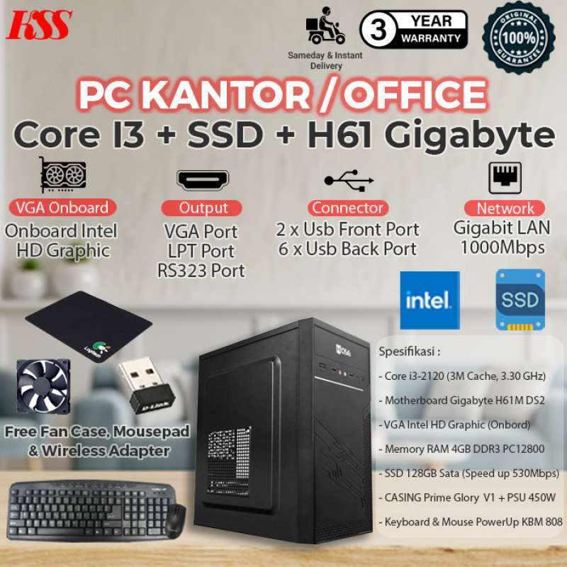 Promo Pc/komputer Rakitan [core I3, Ram 4gb] Sekolah/kantor/yek Diskon ...