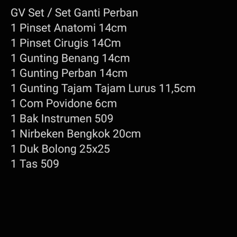 Promo Gv Set Ganti Verban Set Ganti Perban Bandage Instrumen Set Diskon ...
