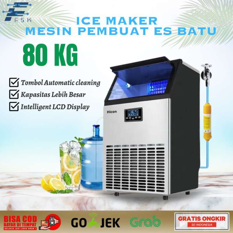Jual Mesin Pembuat Es Batu Kristal Besar 40-80kg/day Ice Maker Machine ...