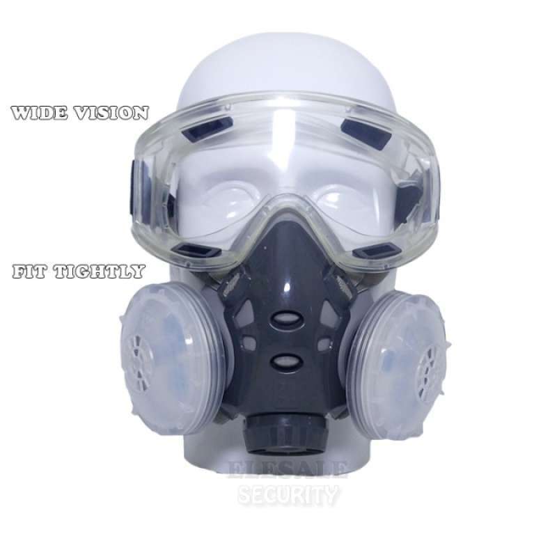 Promo Masker Cat / Masker Gas Respirator Anti-debu Kimia + Kacamata Lab ...