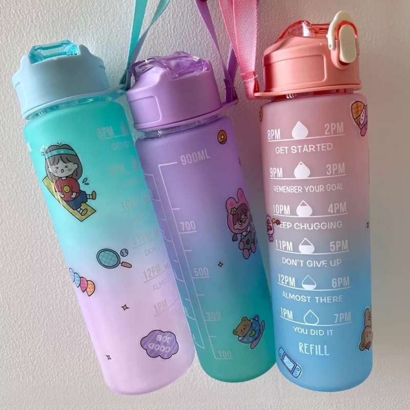 Jual Botol Minum 1 Liter/botol Minum Rainbow/botol Minum Viral 1 Liter ...