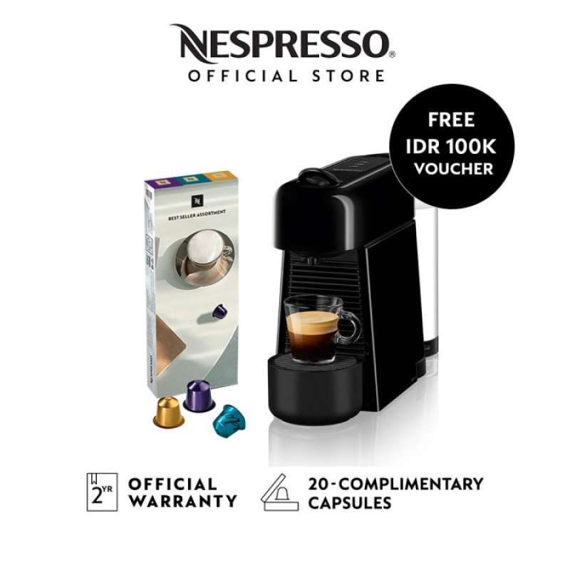 Promo Nespresso Essenza Plus Coffee Machine Black, Bundle With 30 ...