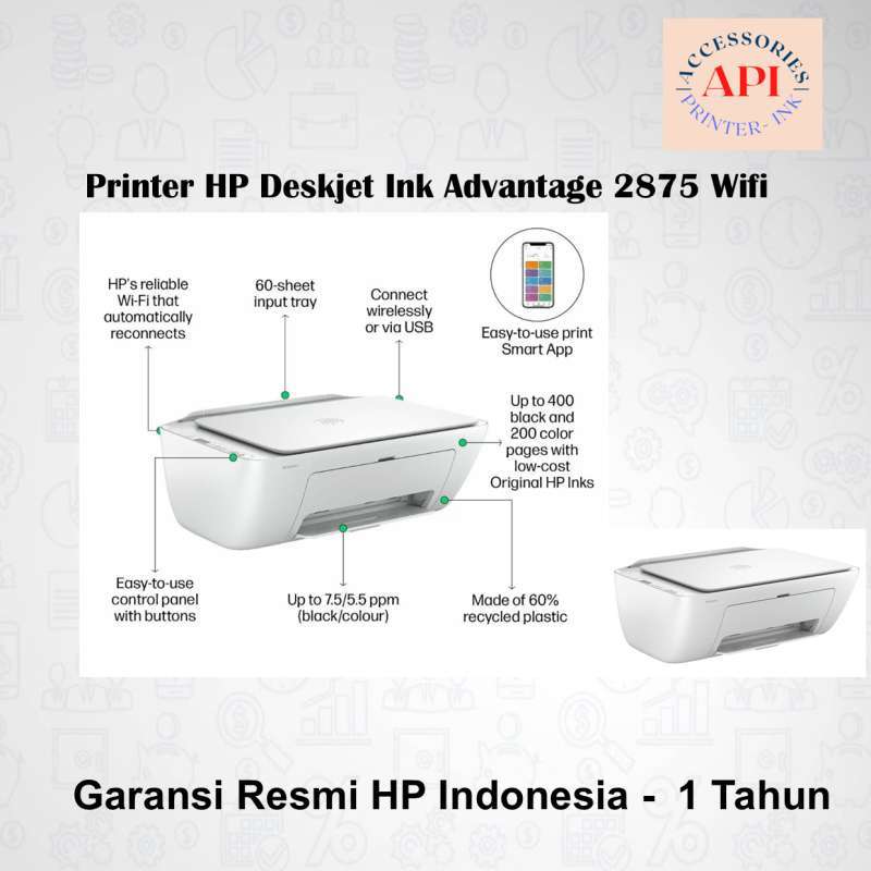 Jual Printer Hp Deskjet Ink Advantage 2875 - Hp Deskjet 2875 Print Scan Copy Wifi Di Seller Api ...