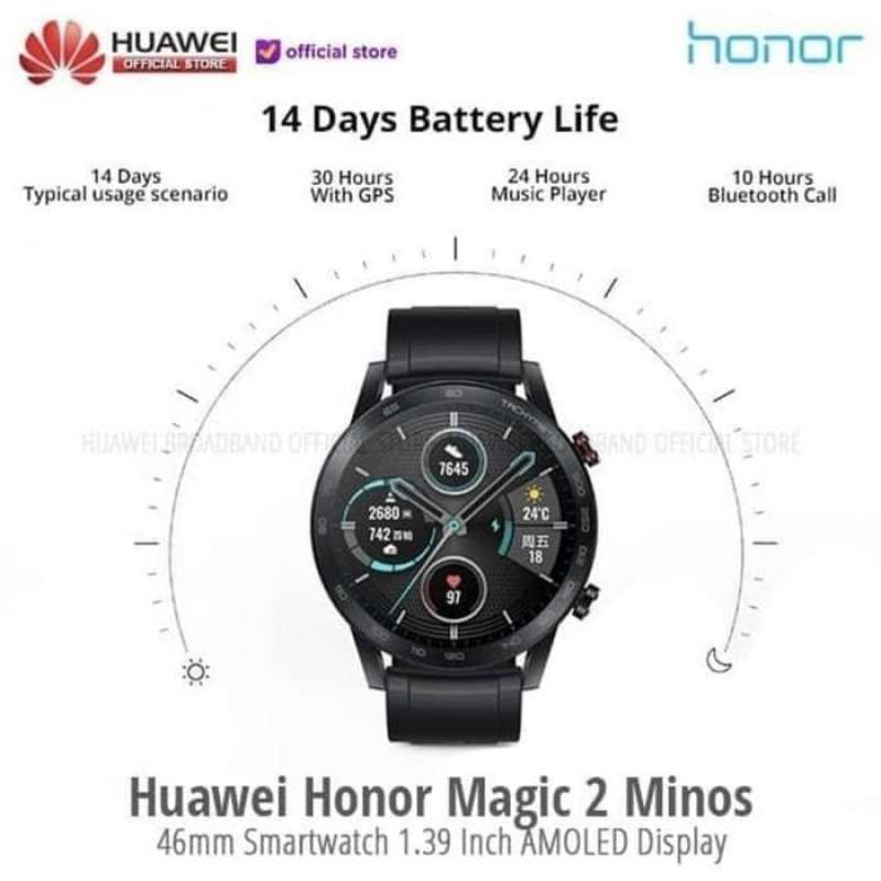 Jual Smartwatch Huawei Honor Magic 2 Minos 46mm Amoled Always On Display - Hitam Di Seller Toko ...