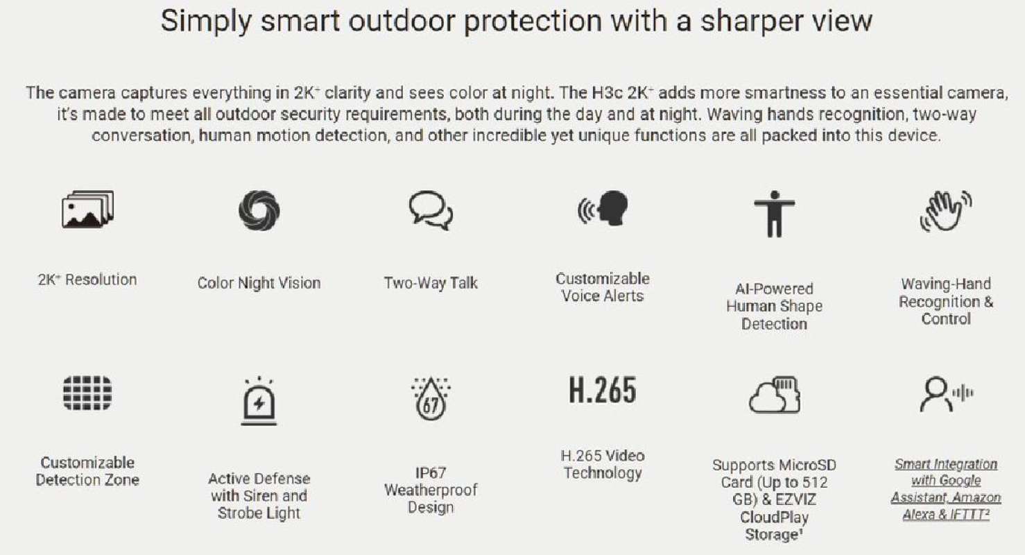 Jual Ezviz H3c 2k+ 4mp Wifi Smart Home Ip Camera Cctv Outdoor 1440p Di ...