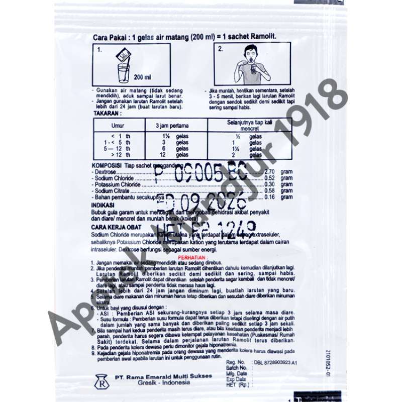 Jual Ramolit 4.24 G Sachet - Menggantikan Cairan Tubuh Di Seller Apotek ...