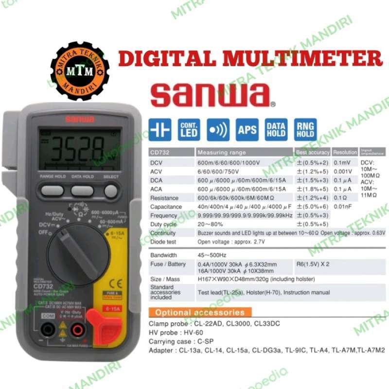 Promo Alat Ukur Digital Multimeter High Speed Sanwa Diskon 23% Di ...