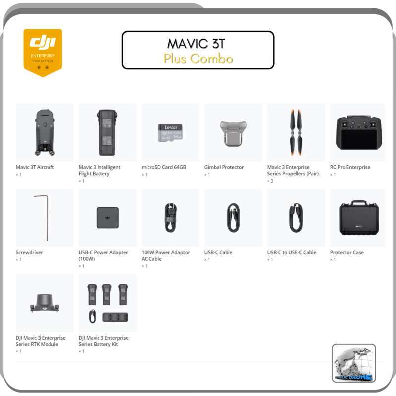 Promo Dji Mavic 3 Thermal Combo 4 Battery Modul Rtk Drone For Fire ...