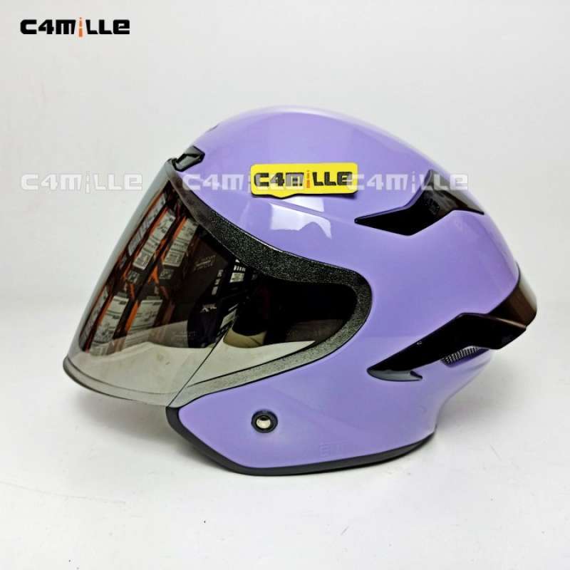 Promo Paket Ganteng Helm Arl Tt Course Solid Purple Lylac Half Face ...