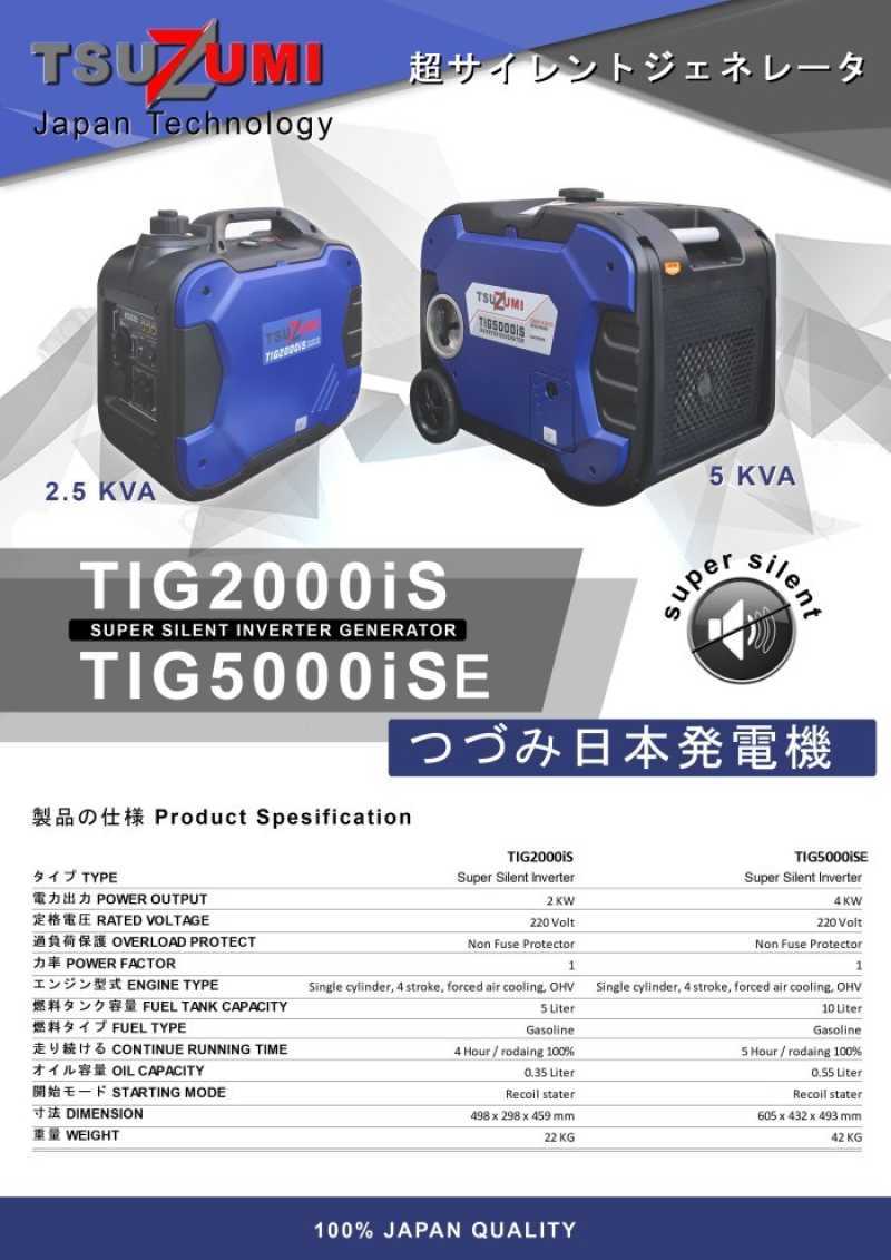 Promo Genset Silent Inverter 5 Kva 4000 Watt Tsuzumi Tig 5000 Ise ...