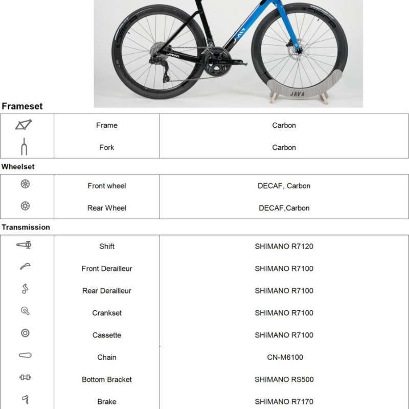 Jual Java J-air Volata Endurance Carbon Road Bike R7120 Full Bike ...