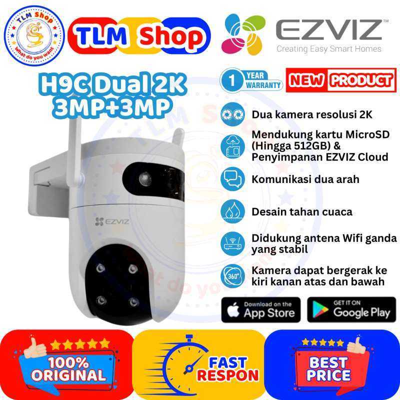 Jual Ezviz H9c Dual Lens 2k & 2k / 3mp & 3mp Smart Home Wifi Ip Camera ...