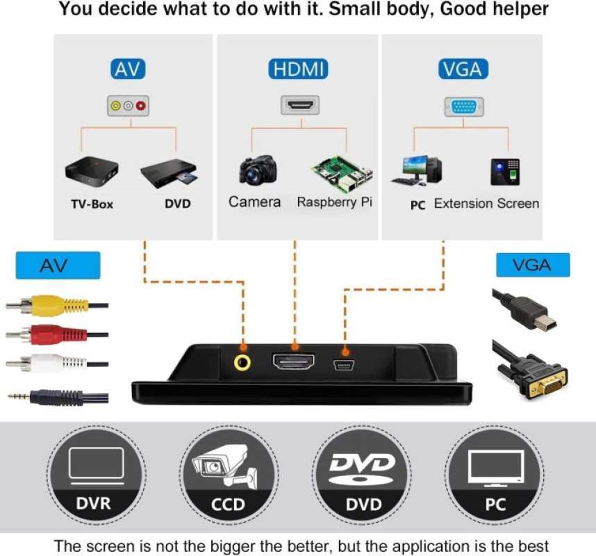 Promo Tv Monitor Lcd Tft 7 Inch Input Hdmi Vga Bnc Rca Diskon 8% Di ...
