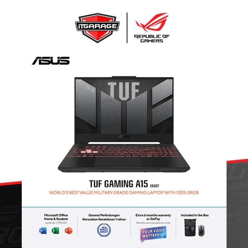 Jual Asus Tuf A15 Fa507nu-r545klm-o | R5-7535hs/16g/512g/rtx4050-6g Di ...