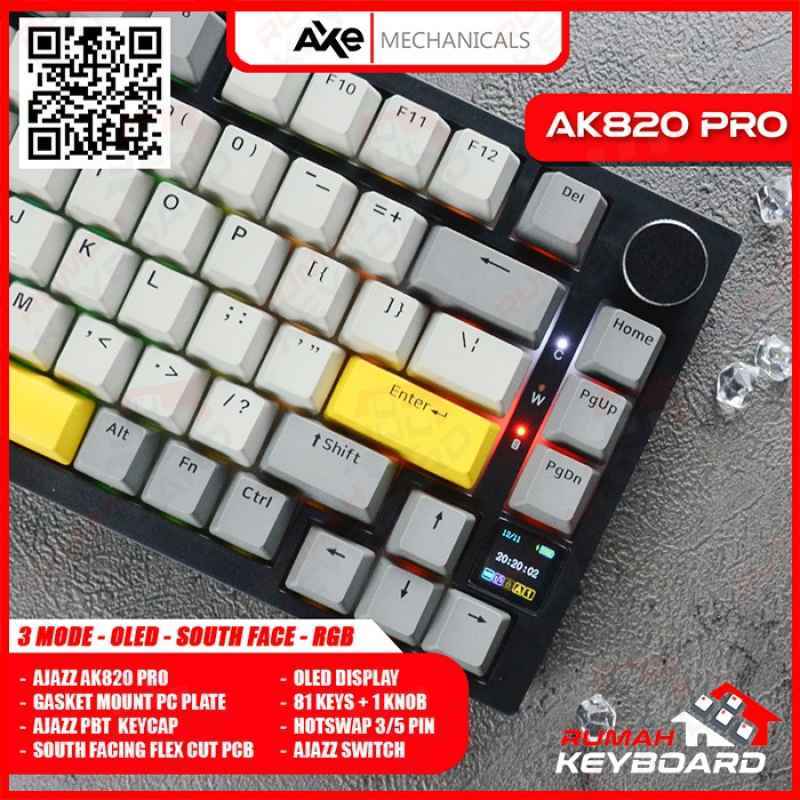 Promo 100% Produk Ori Mechanical Keyboard - Ajazz Ak820 Pro - 75% - Oled - Gasket - South Diskon ...
