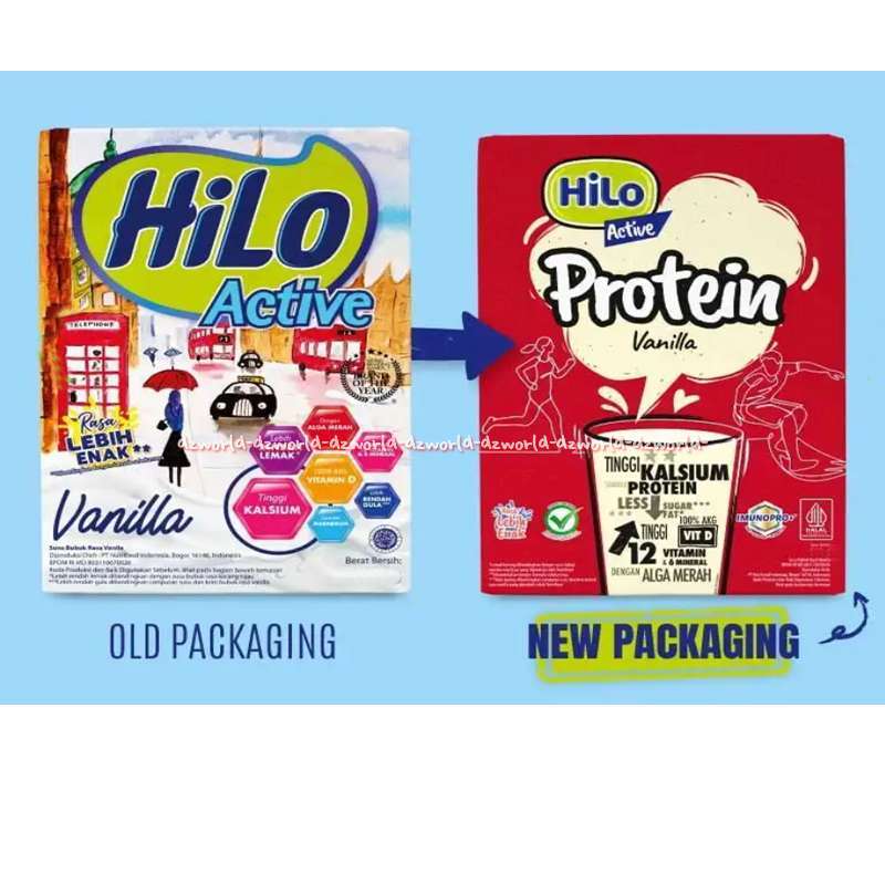 Jual Hilo Active 250gr Protein Chocolate Vanilla Hi-lo Aktif Less Sugar ...