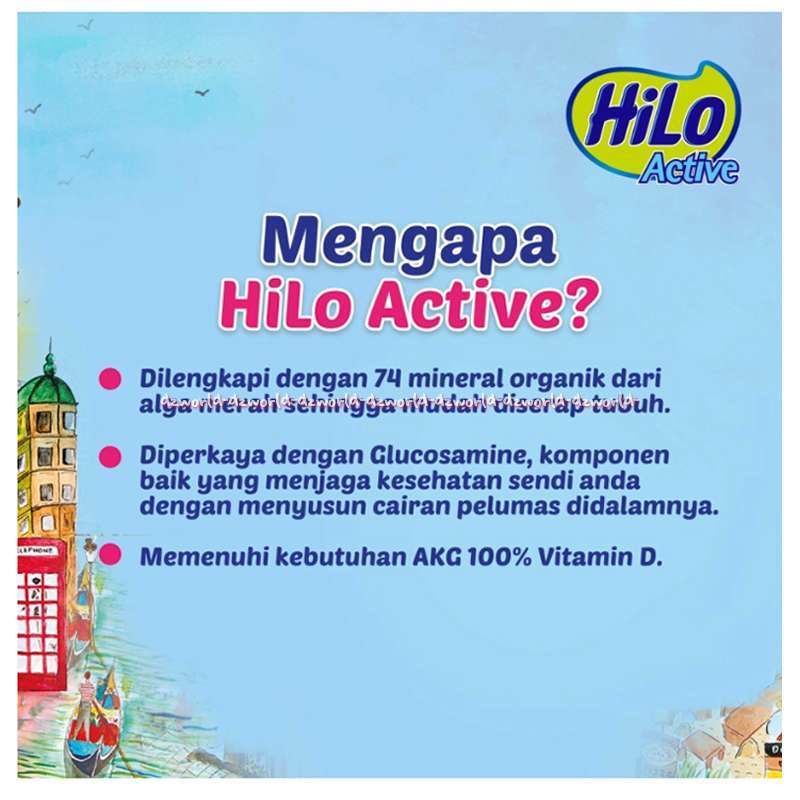 Jual Hilo Active 250gr Protein Chocolate Vanilla Hi-lo Aktif Less Sugar ...