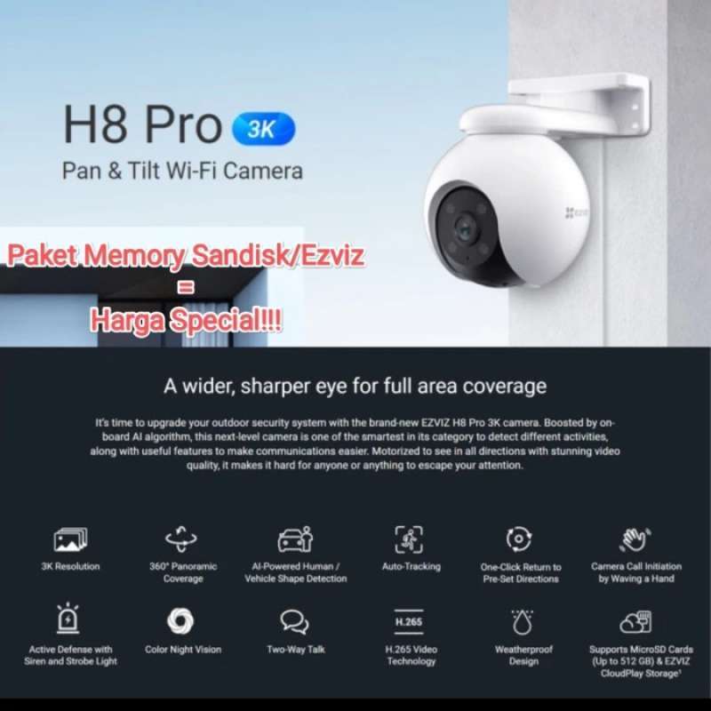 Jual Ezviz H8 Pro 3k 5mp Pan Tilt 360° Outdoor Two Way Talk Color Night - H8 Pro 3k Di Seller ...