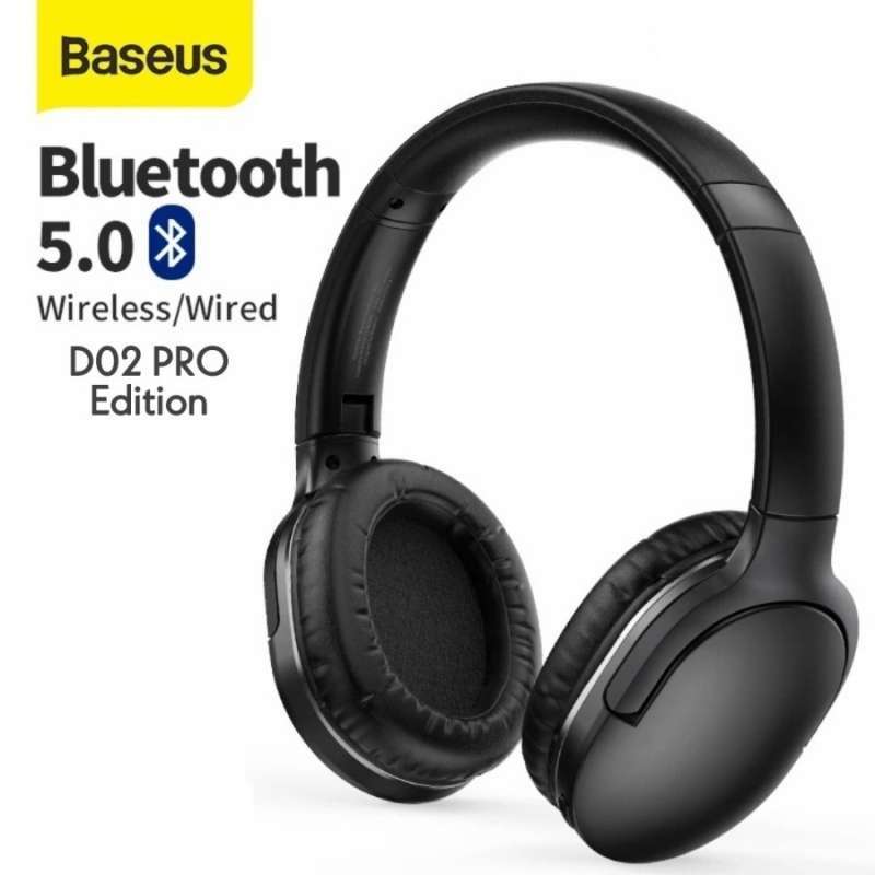 Jual Baseus D02 Pro Headphone Wireless Bluetooth Wired Aux Stereo ...