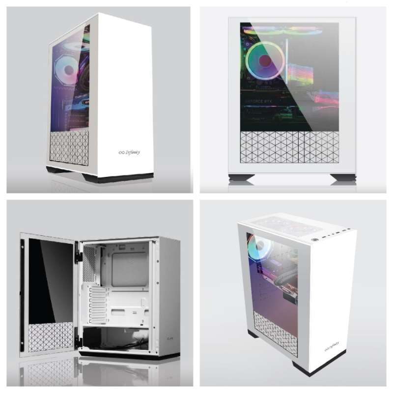 Jual Casing Infinity Flash V3 White Tempered Glass Free 1fan Atx Gaming ...