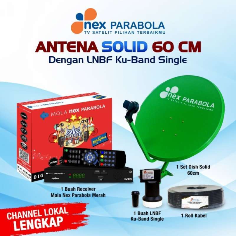 Jual Nex Parabola 1set Lengkap Parabola Mini 60cm Nex Merah Di Seller ...
