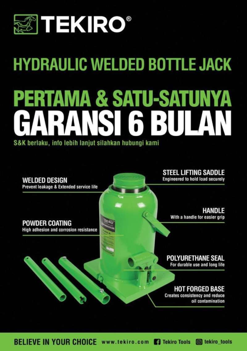 Promo Dongkrak Botol 50 Ton Tekiro / Hydraulic Bottle Jack Diskon 3% Di ...