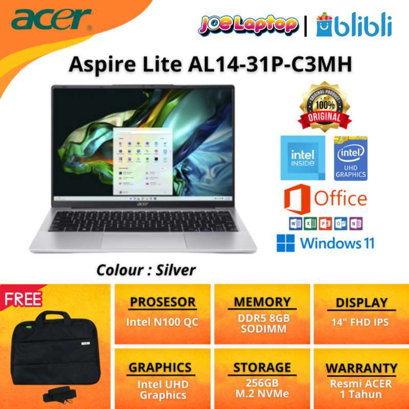 Jual Acer Aspire Lite Al14-31p-c3mh Silver N100 Win11 Ohs Di Seller Joe ...