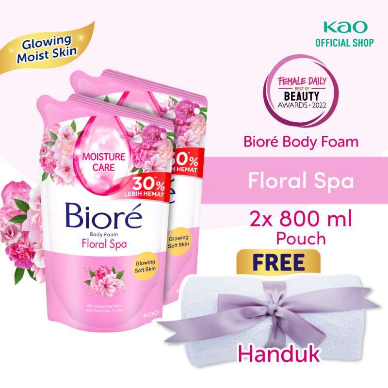 Promo Biore Beauty Body Foam Floral Spa Pouch Sabun Mandi Cair [800 Ml] - Twin Pack Diskon 25% ...