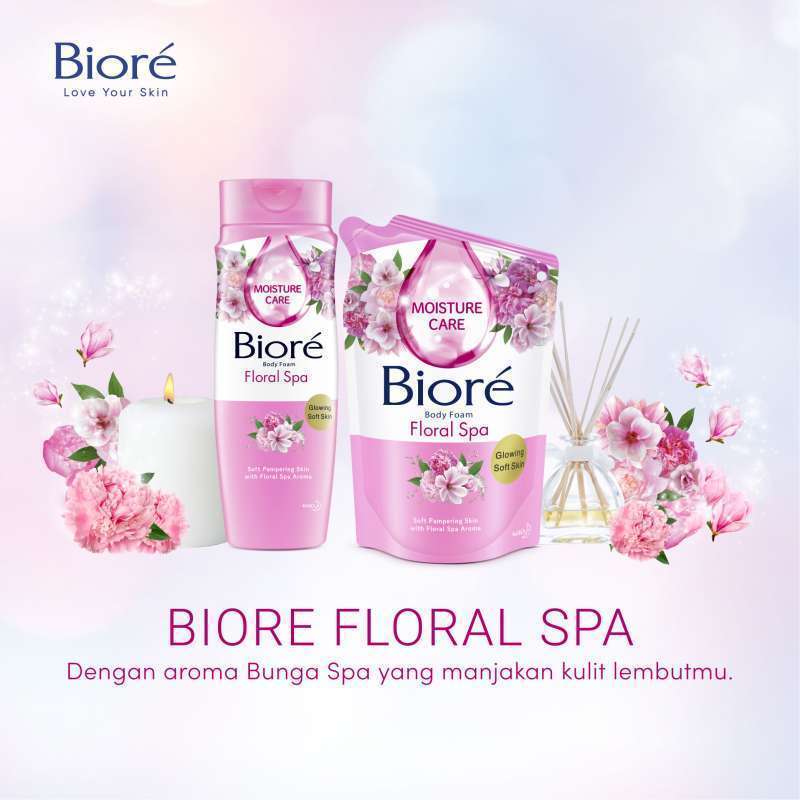 Promo Biore Beauty Body Foam Floral Spa Pouch Sabun Mandi Cair [800 Ml ...