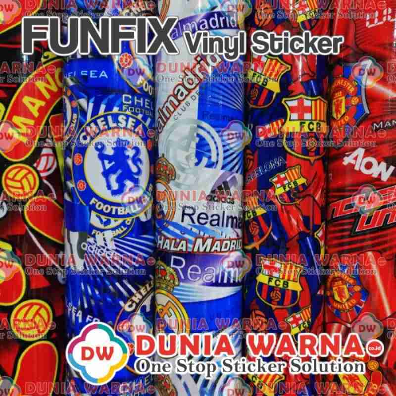 Promo Skotlet Motor Klub Bola Mu Chelsea Madrid Barca Funfix Sticker Gambar Diskon 23% Di Seller ...